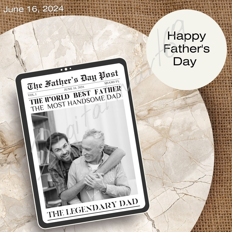 Personalized Father's Day Newspaper Gift: Editable Template (digital ...