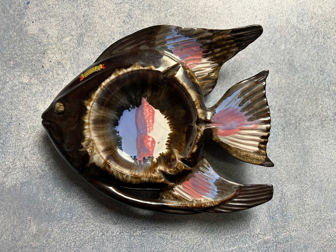 Vintage Mid-century Modern Tropical Fish Ashtray, Retro Ceramic ...