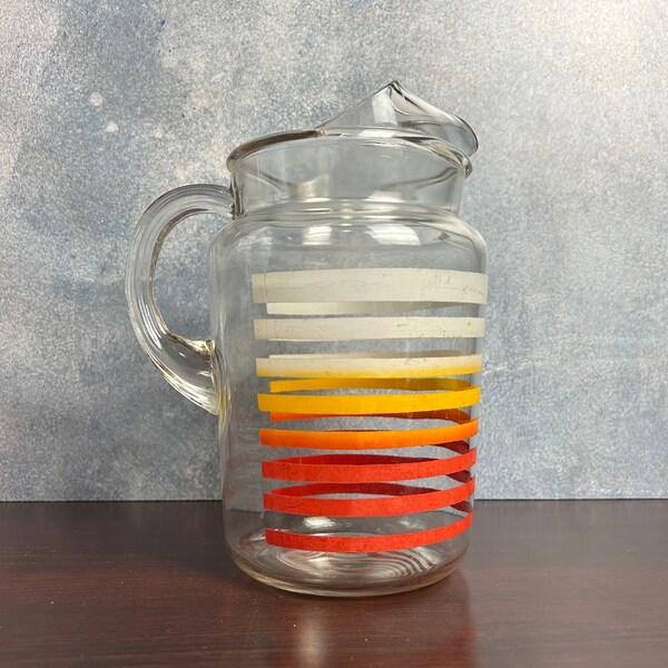 Retro Glass Pitcher - Etsy