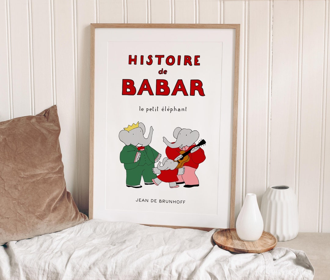 Babar the Elephant Wall Decor, Printable All Art, Nursery Decor, Kids ...