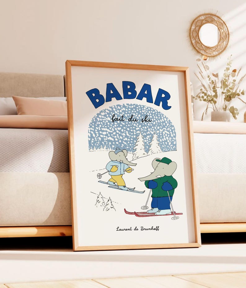 Babar the Elephant Wall Decor, Printable All Art, Nursery Decor, Kids ...