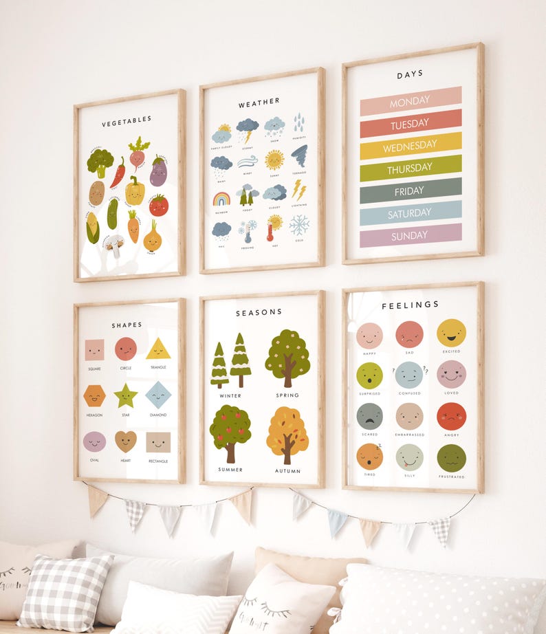 Educational Prints: Boho Nursery Decor, 48 Posters (digital Download ...
