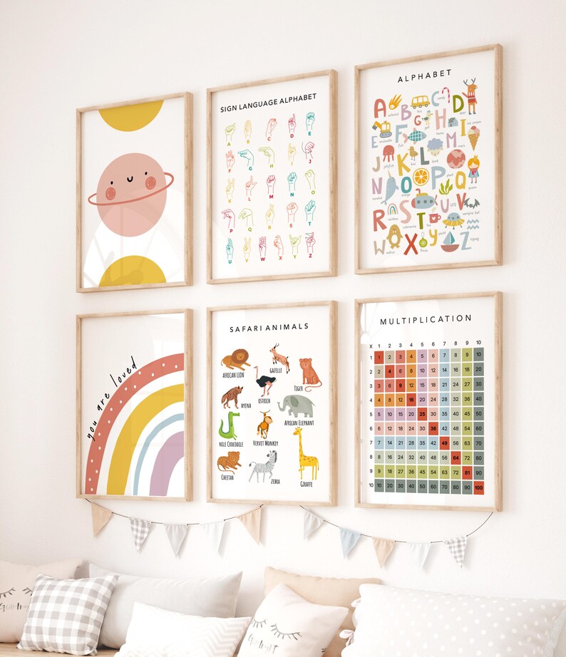 Educational Prints: Boho Nursery Decor, 48 Posters (digital Download ...