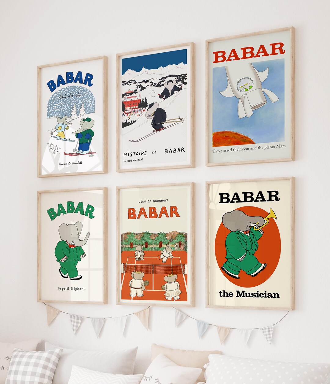 Babar the Elephant Wall Decor, Printable All Art, Nursery Decor, Kids ...