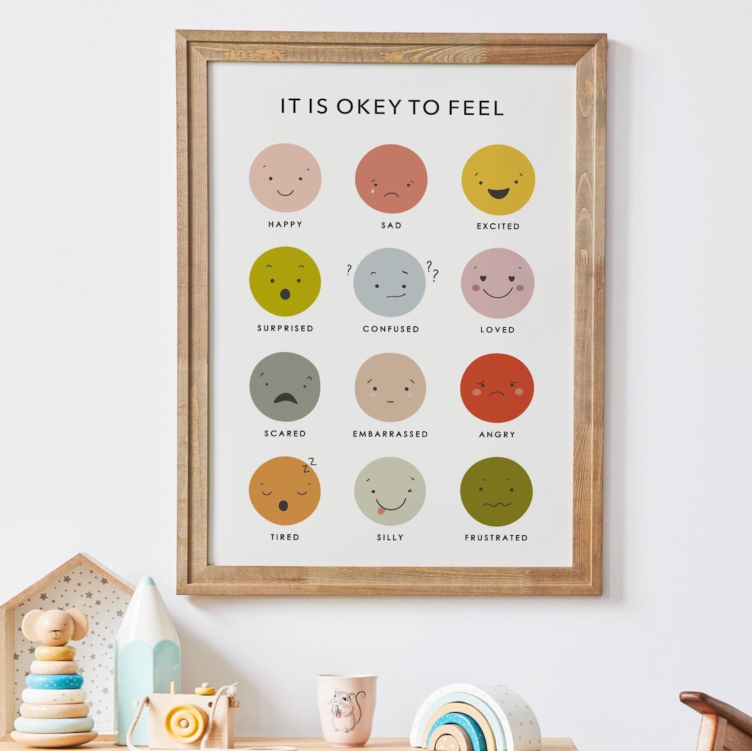It's Okay to Feel, Boho Classroom Decor, Feelings Chart Poster, My ...