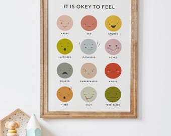 It's Okay to Feel, Feelings Chart Poster, My Feelings Printable ...