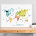 Animal World Map Print: Kids Nursery Educational Poster (digital ...