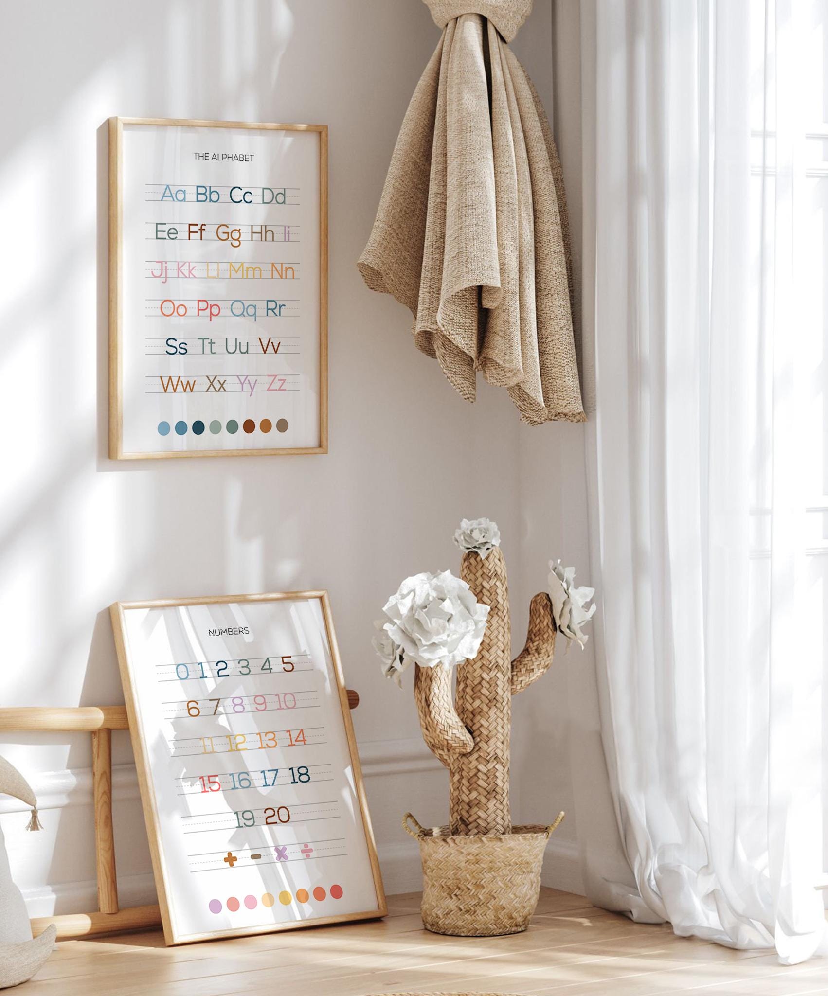 Rainbow Alphabet Poster, Handwriting Chart Print, Educational Wall Art ...