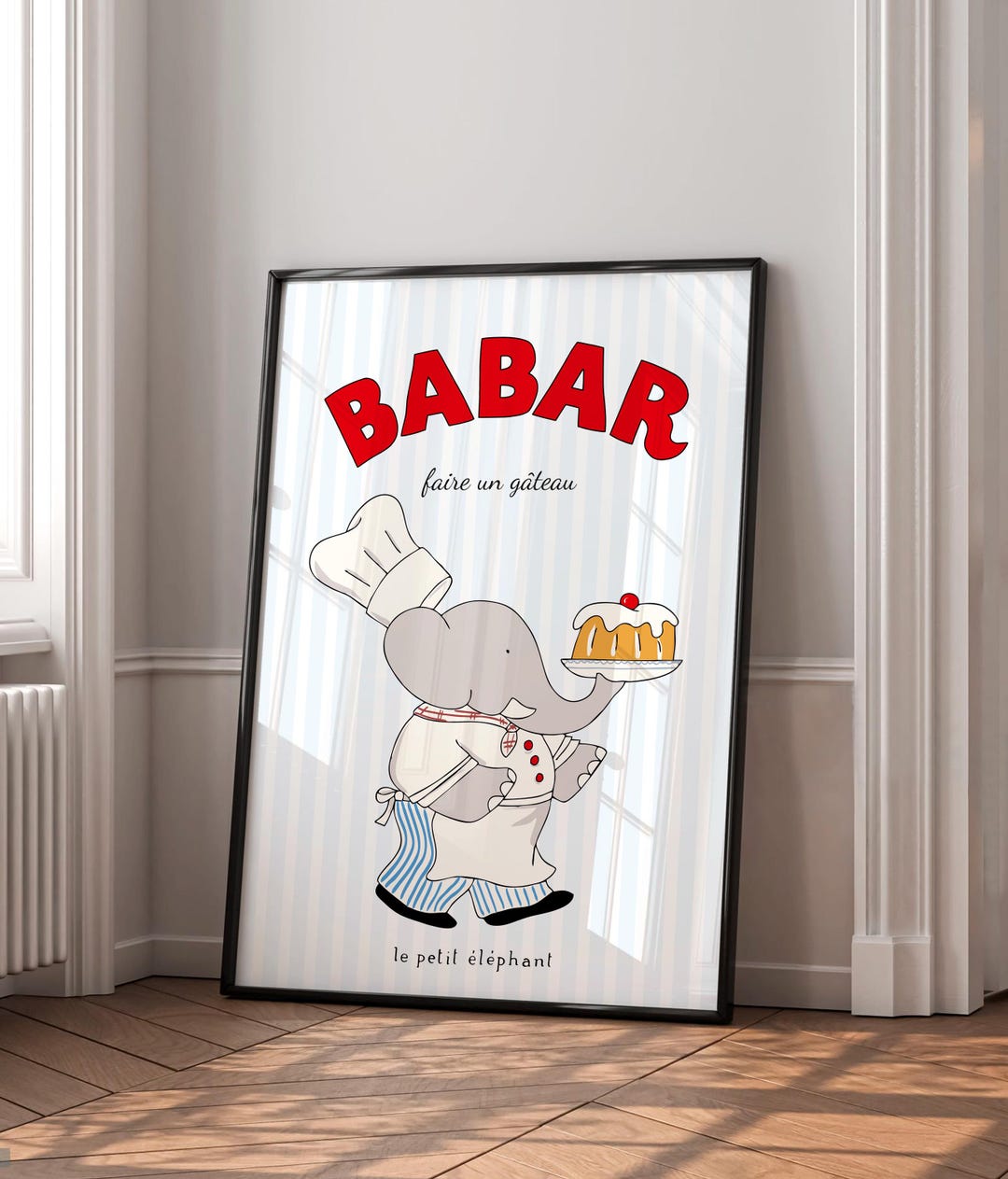 Babar the Elephant Cake Maker Print: Nursery Art (digital Download) - Etsy