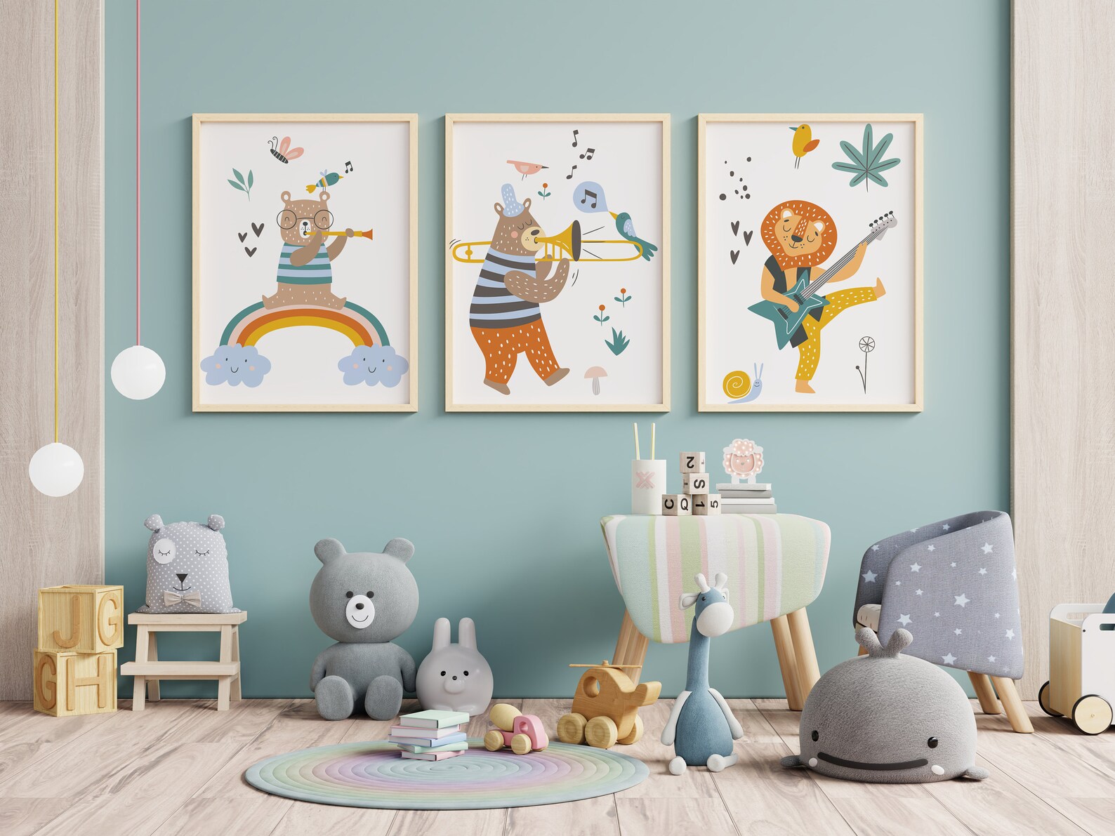 Cute Animals Playing Music Wall Poster - Etsy