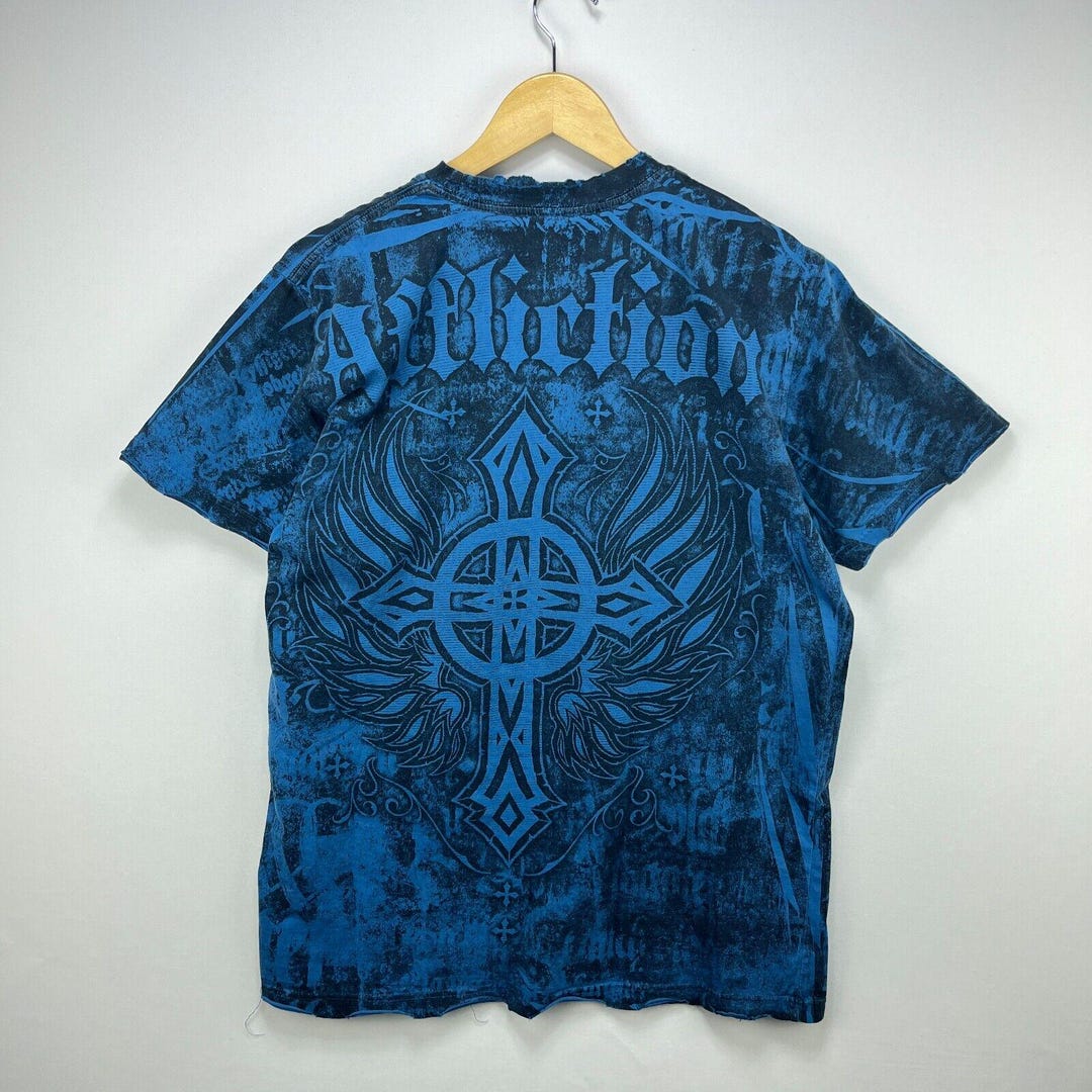 Vintage Y2K Affliction Cross Tapout MMA Joker Jesse Pinkman T Shirt XL ...