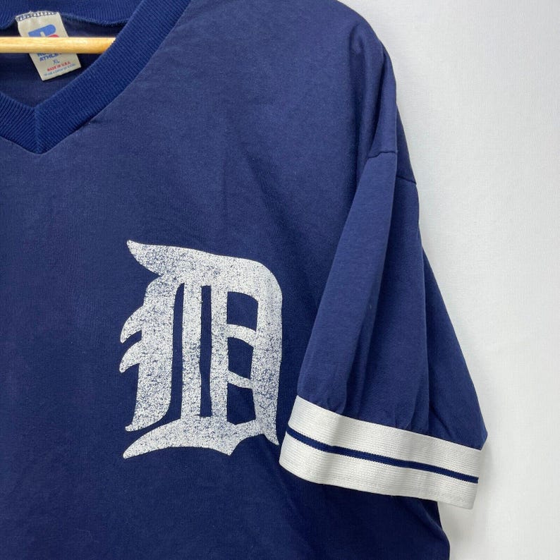Vintage 90s Detroit Tigers Navy Blue V-neck Jersey Mens Size XL MLB ...