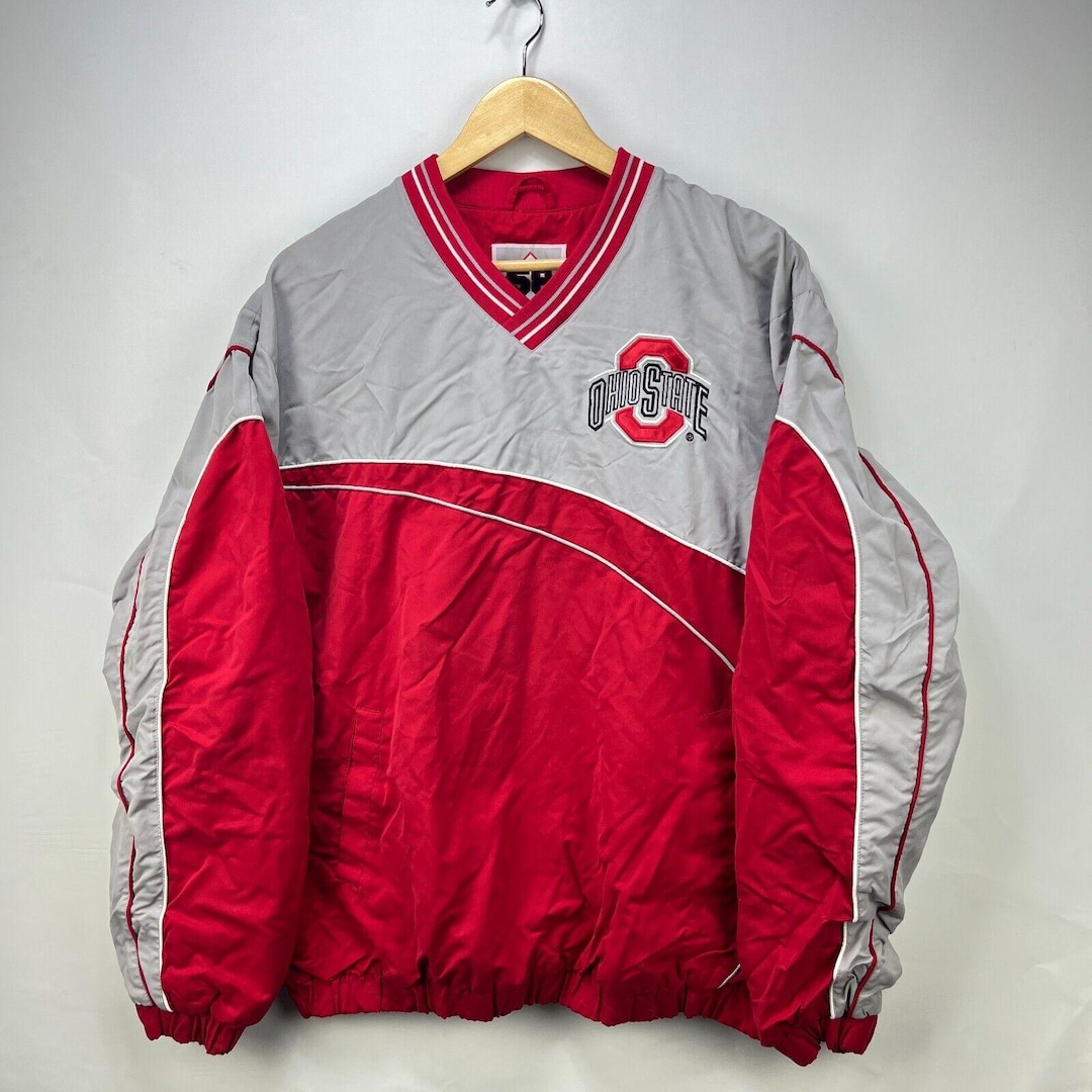 Vintage 90s Ohio State Buckeyes Pullover Windbreaker Jacket Large - Etsy