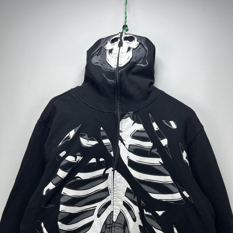 Vintage Y2K Skull Skeleton Zip up Hoodie LRG Style Skate XL - Etsy