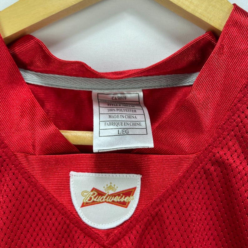 Vintage Budweiser Beer Jersey Large - Etsy