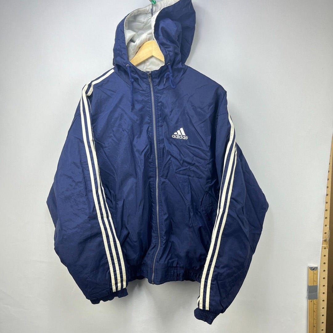 Vintage 90s Adidas Jacket Logo Embroidered Large Zip Up - Etsy