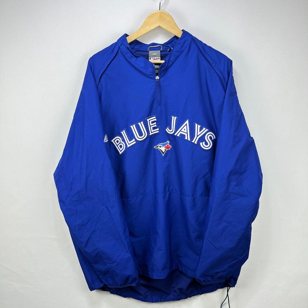 Vintage Y2K Toronto Blue Jays Majestic Pullover Windbreaker Jacket 2XL ...