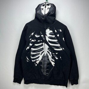 Vintage Y2K Skull Skeleton Zip up Hoodie LRG Style Skate XL - Etsy