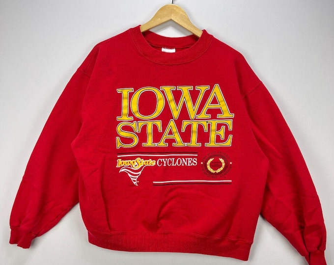 Vintage 90s IOWA State Cyclones University College Sweatshirt Large - Etsy