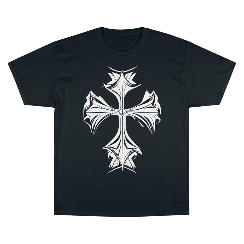 Camiseta estampada con una cruz de gran tamaño de Champion (grunge ...