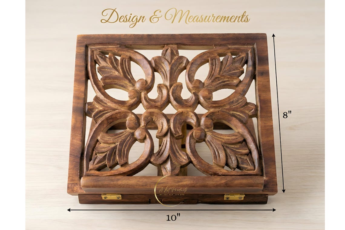 Hand Carved Mango Wood Reading Stand - Made in India - Etsy
