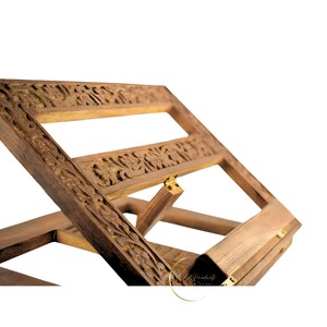Hand Carved Mango Wood Book Stand - Folding Reading Rest - Etsy