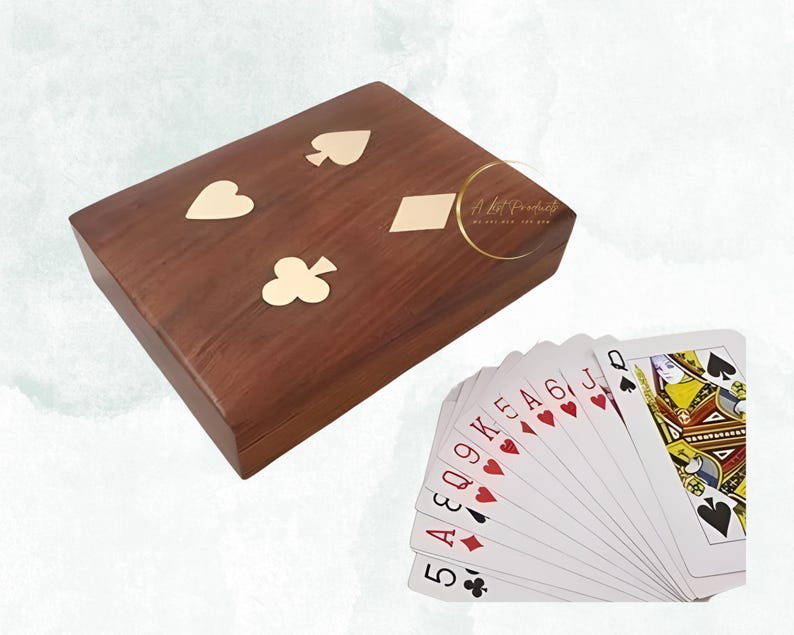 Wooden Playing Cards Box / Playing Cards Holder / Traveling Cards Box ...