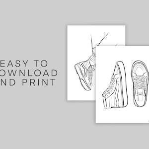 Sneaker Coloring Pages, Printable Shoe Art, Sneakerhead Coloring, Vans ...