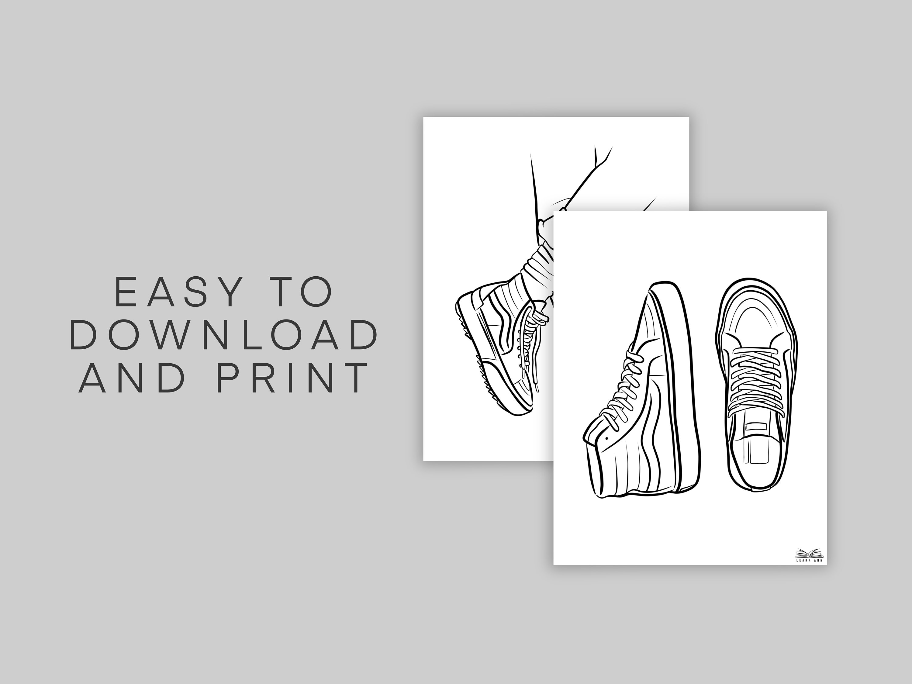 Sneaker Coloring Pages, Printable Shoe Art, Sneakerhead Coloring, Vans ...