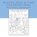 Winter Seek and Find Printable Coloring Page, Snow I Spy Activity Sheet ...
