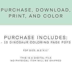 Dinosaur Printable Coloring Pages, Set of 10 Jurassic Activity ...