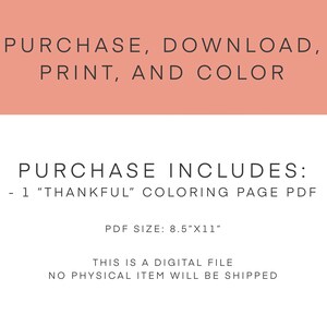 Thankful Coloring Page, Thanksgiving Worksheet, Gratitude Coloring ...