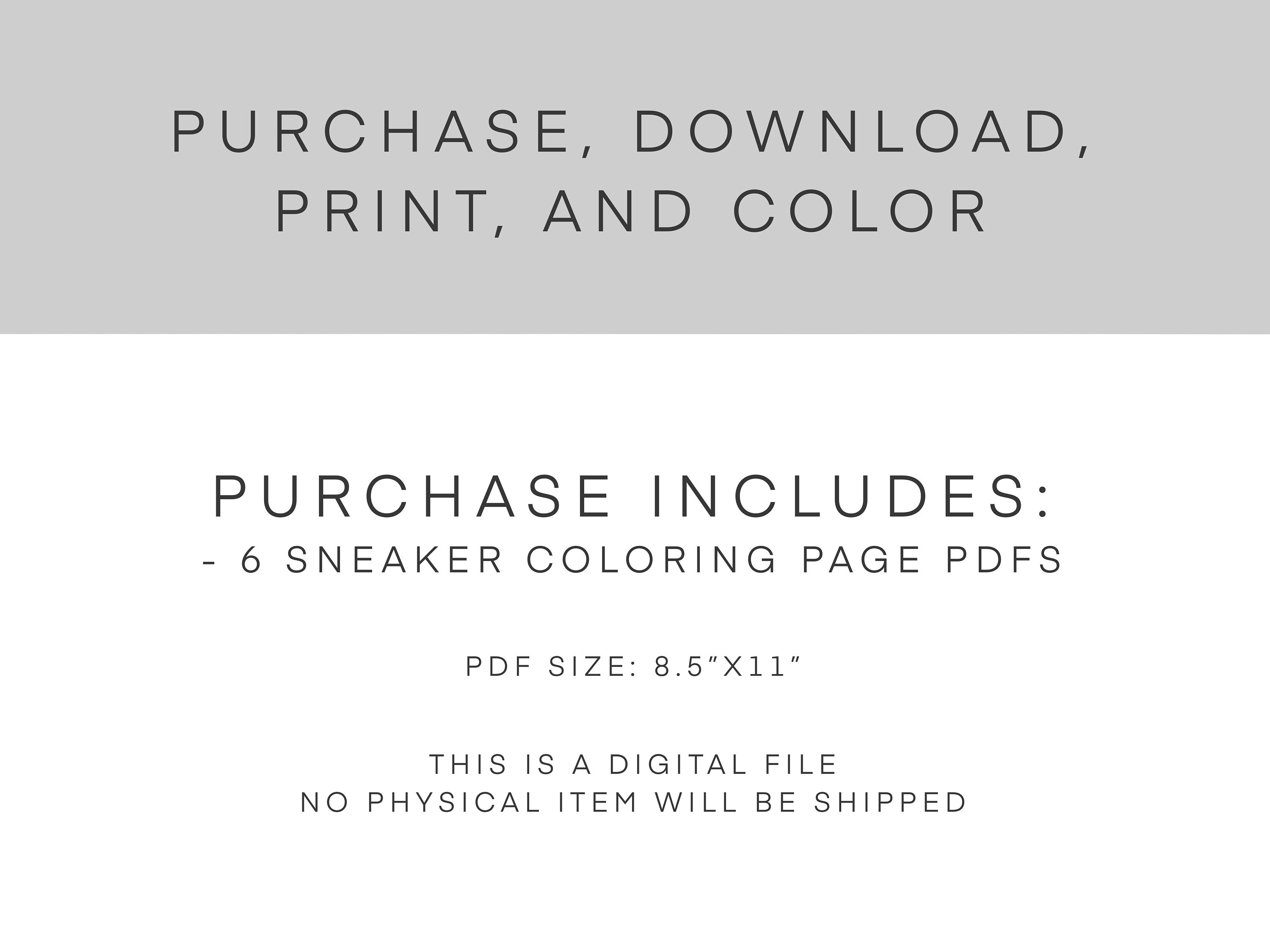 Sneaker Coloring Pages, Printable Shoe Art, Sneakerhead Coloring, Vans ...