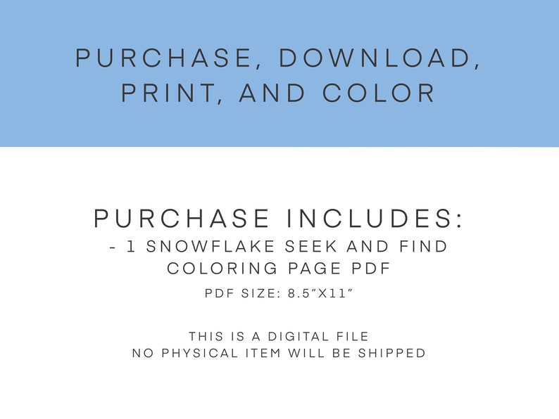 Snowflake Seek and Find Printable Coloring Page, Snow I Spy Activity ...