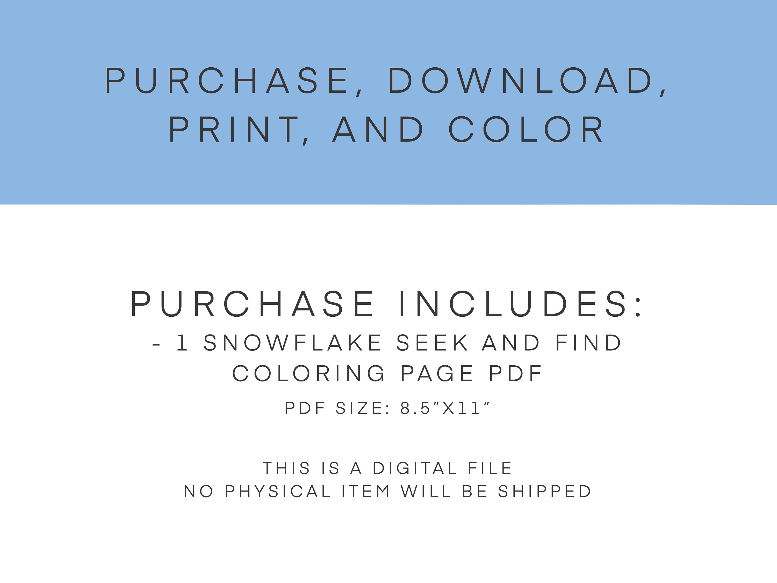 Snowflake Seek and Find Printable Coloring Page, Snow I Spy Activity ...