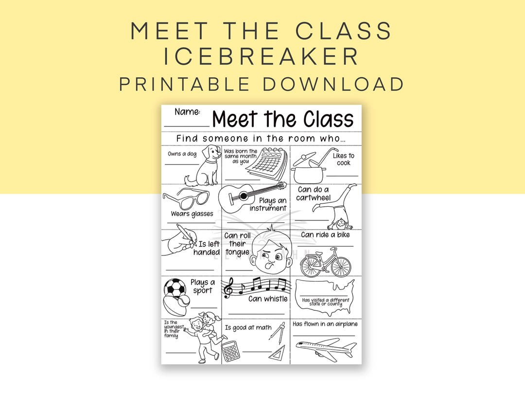First Day of School Icebreaker, Meet the Class, Get to Know Each Other ...