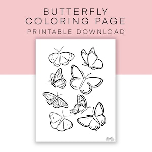Butterfly Printable Coloring Page Butterfly Activity Sheet - Etsy