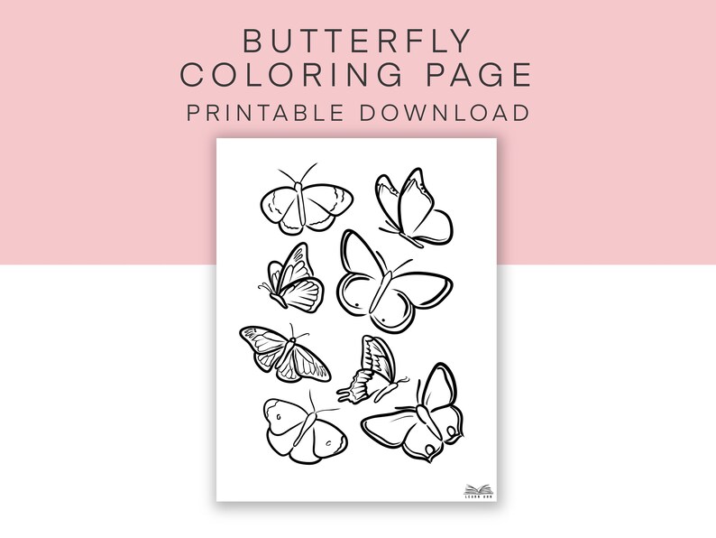 Butterfly Printable Coloring Page Butterfly Activity Sheet - Etsy