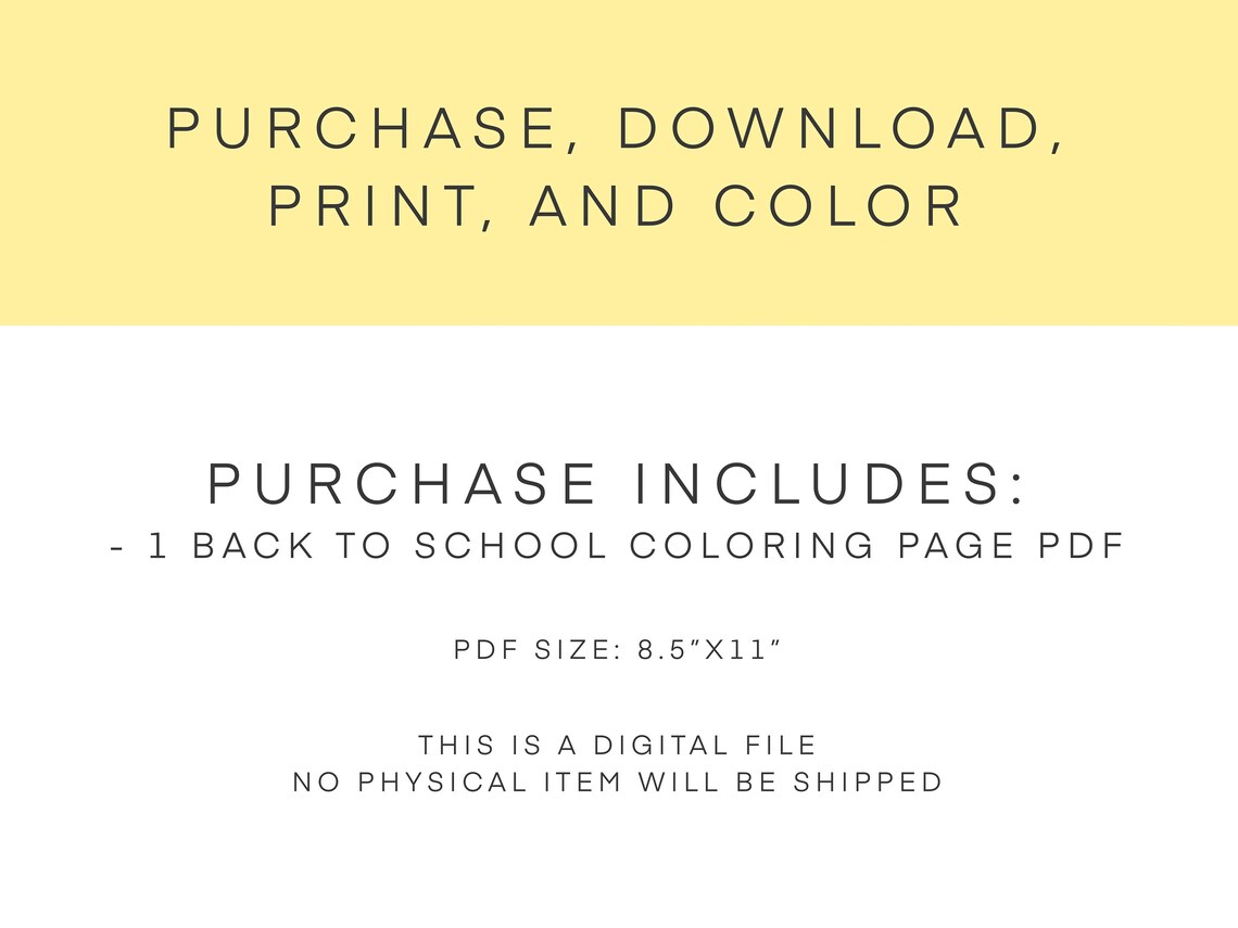 Back to School Printable Coloring Page, School Activity Sheet, Kid's ...