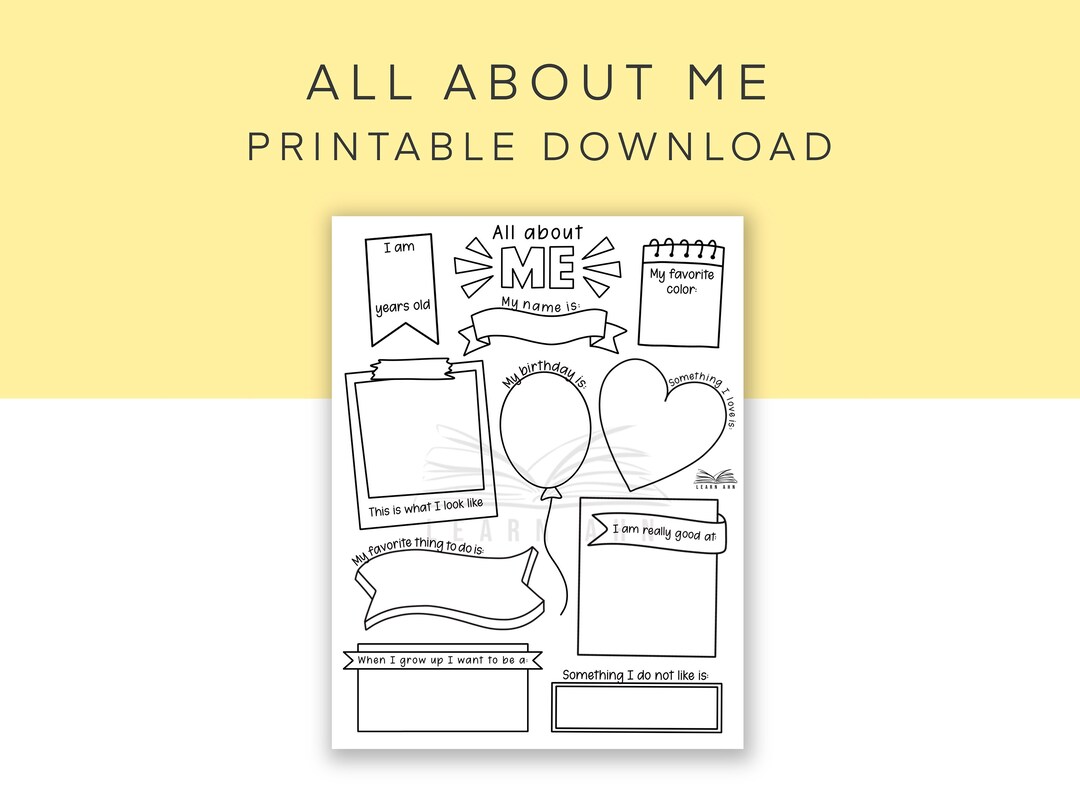 All About Me Worksheet, Get to Know Me Coloring Page, Icebreaker ...