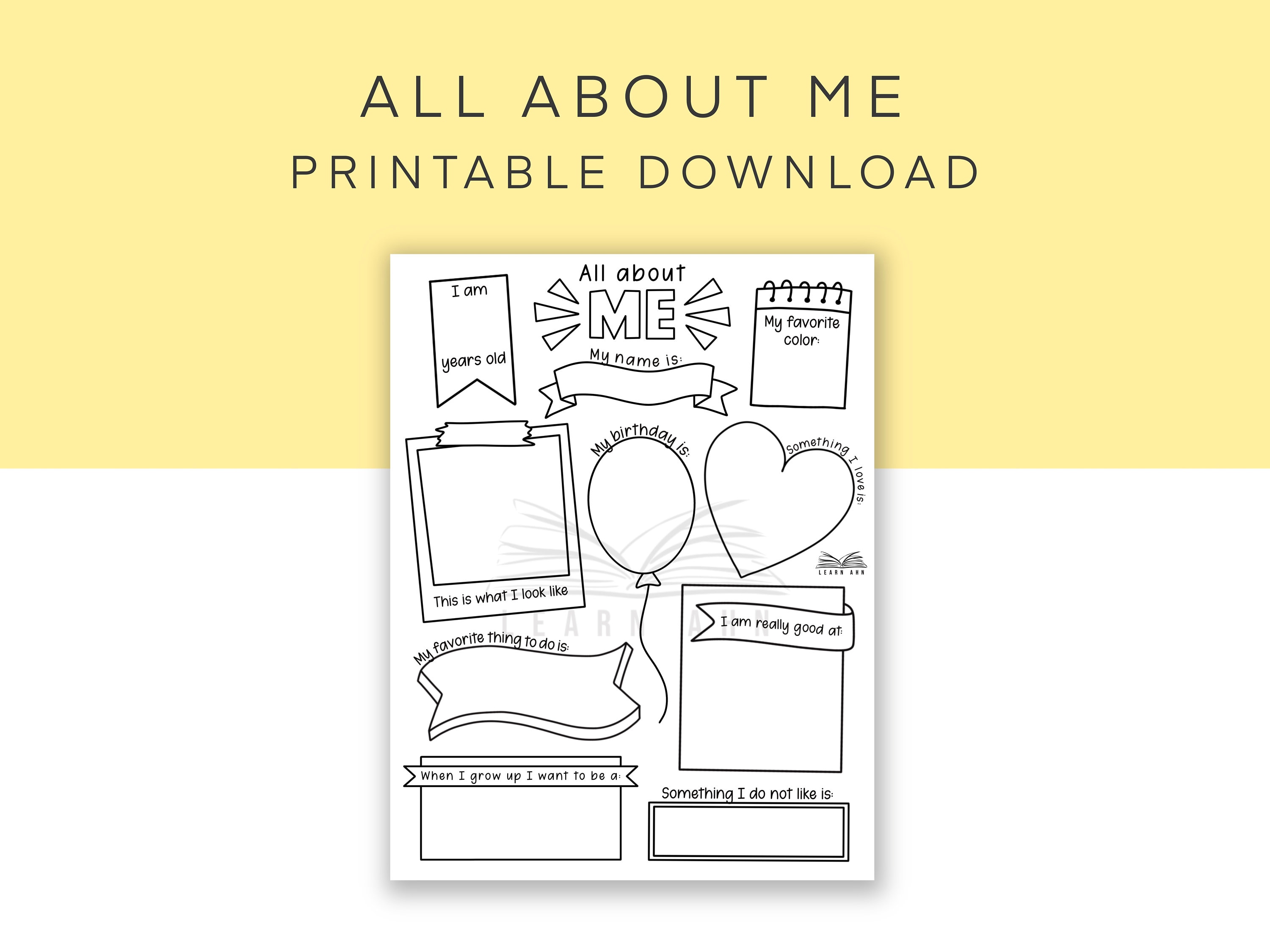 All About Me Worksheet, Get to Know Me Coloring Page, Icebreaker ...