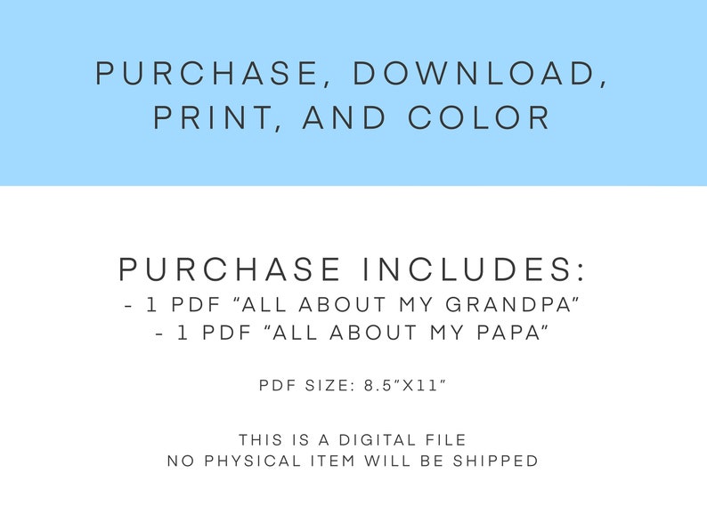 Grandparents Day Last Minute Gift, All About Grandpa Worksheet Activity ...