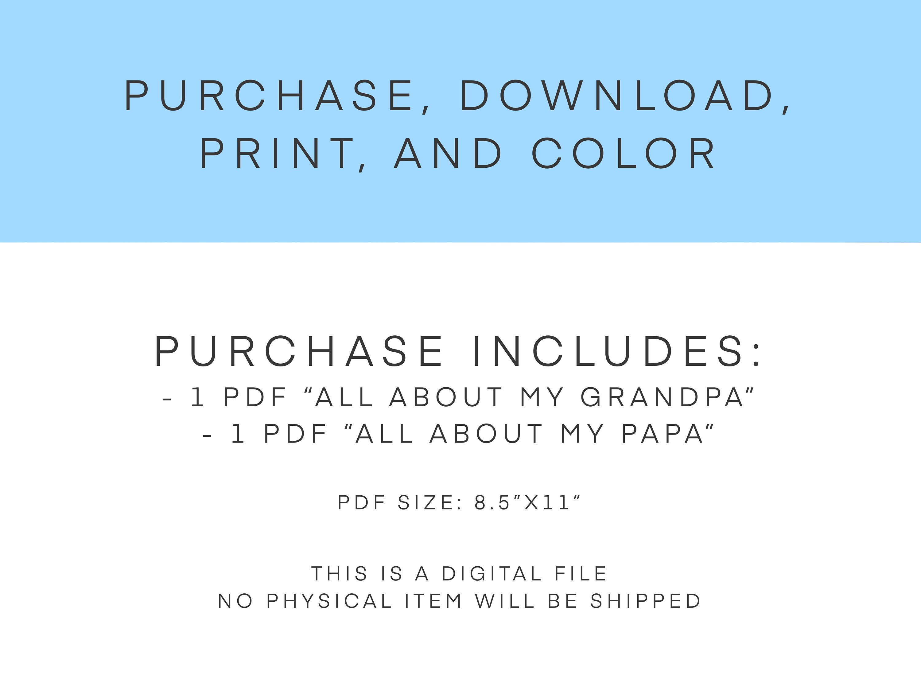 Grandparents Day Last Minute Gift, All About Grandpa Worksheet Activity ...