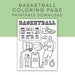 Basketball Printable Coloring Page, Sports Activity Sheet, Kid's ...