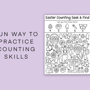 Easter Counting Seek and Find Coloring Page Printable, I Spy Math ...