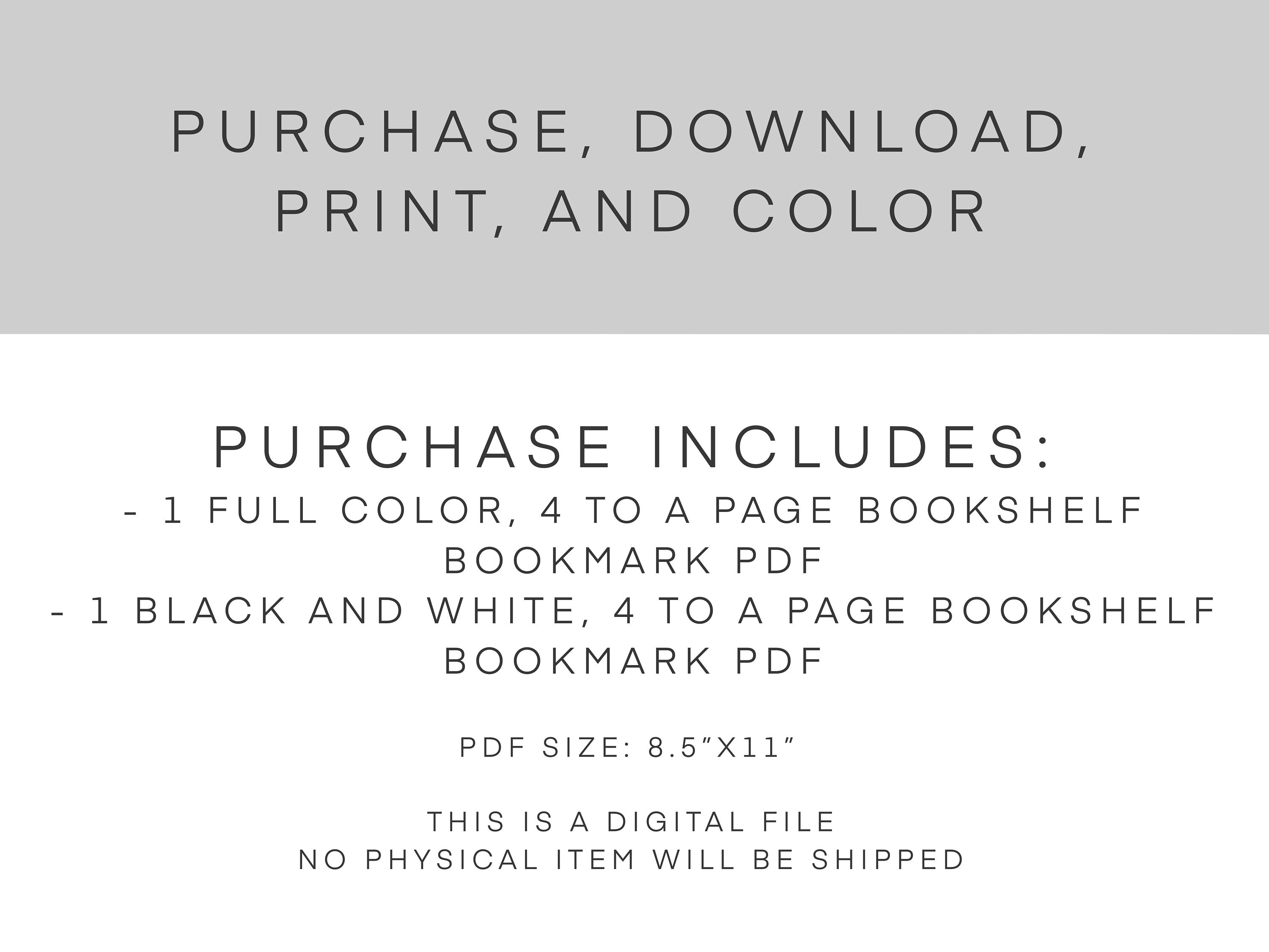 Printable Bookshelf Bookmark, Reading Log, Reading Tracker, Reading ...