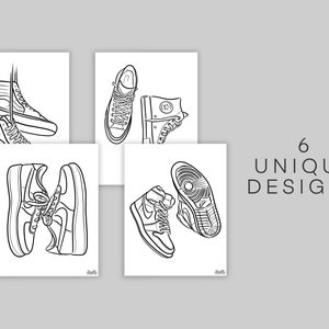 Sneaker Coloring Pages, Printable Shoe Art, Sneakerhead Coloring, Vans ...