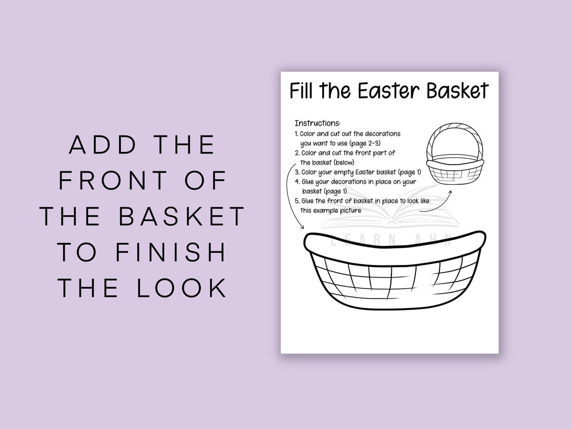 Easter Basket Craft for Kids, Cut and Paste Easter Craft, Printable ...