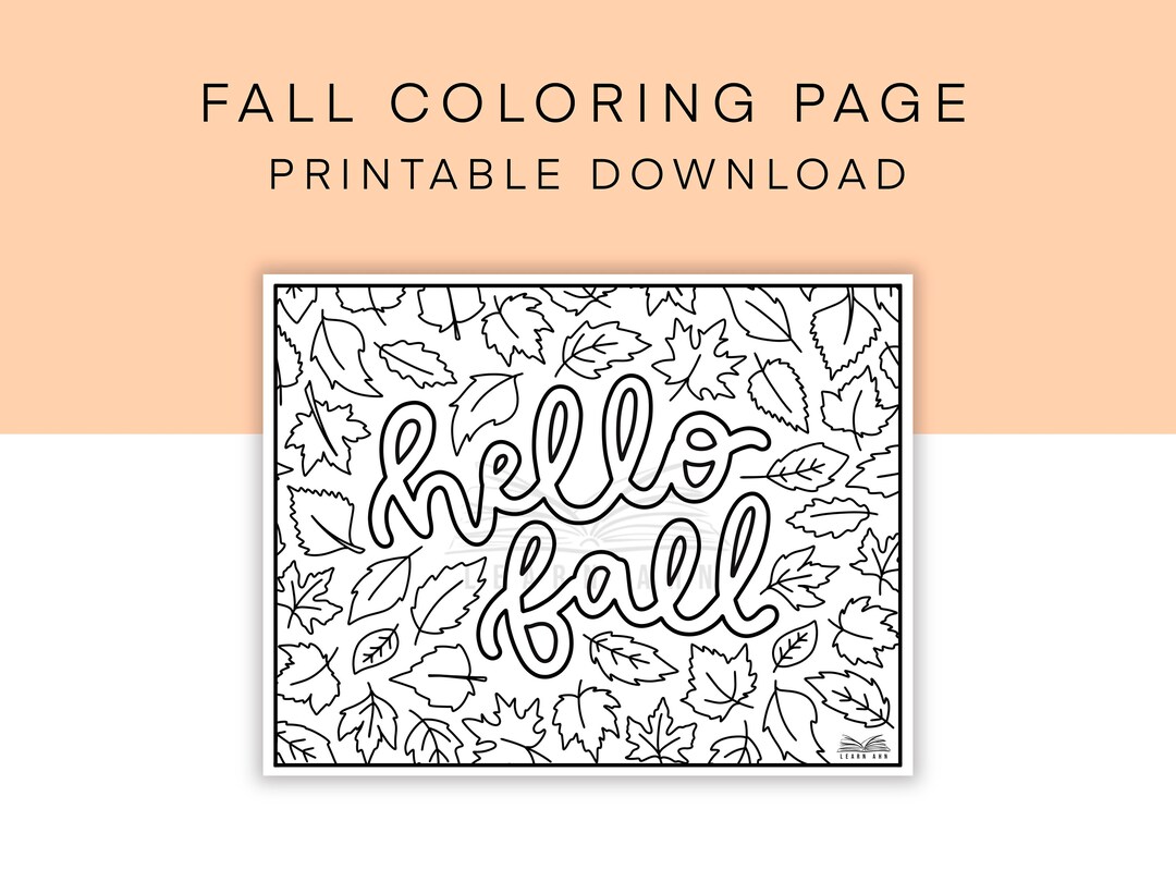 Fall Printable Coloring Page, Autumn Leaves Activity Sheet, Harvest ...
