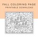 Fall Printable Coloring Page, Autumn Leaves Activity Sheet, Harvest ...